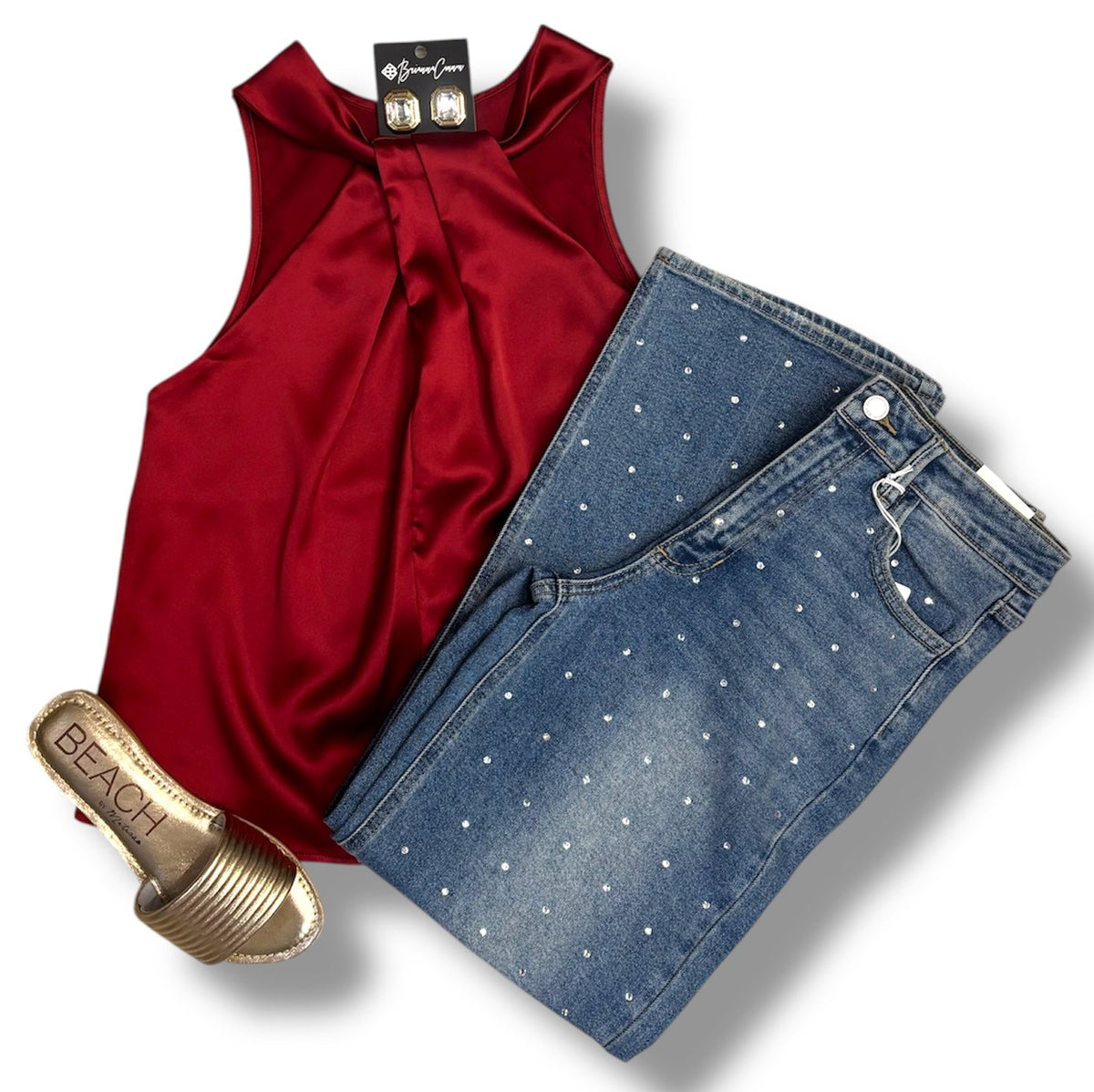 Satin Front Crossover Halter Top – NOLA BOO